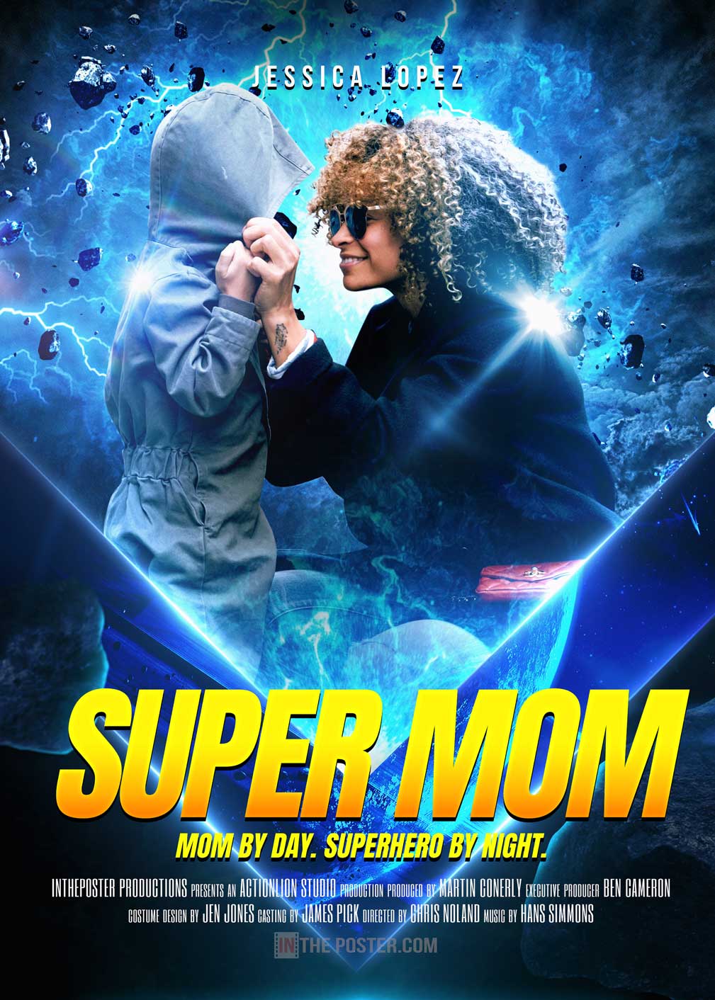 The Super Hero - Custom Super Hero Movie Poster Design - In The Poster
