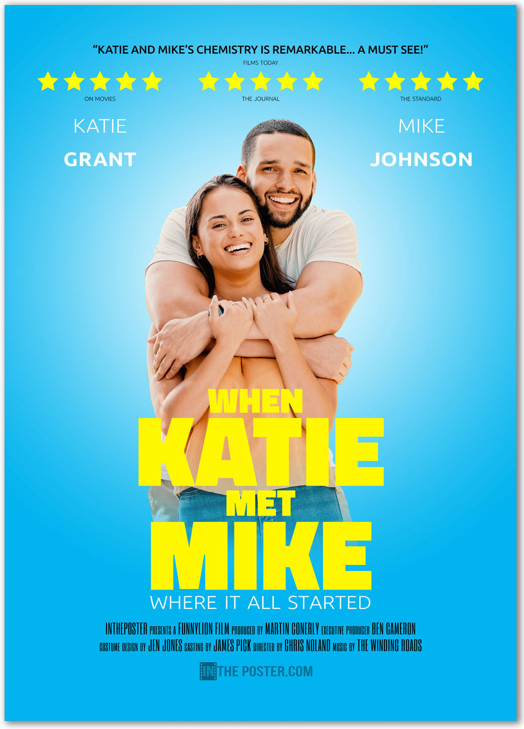 The Romantic Comedy - Personalized Movie Poster Design - In The Poster